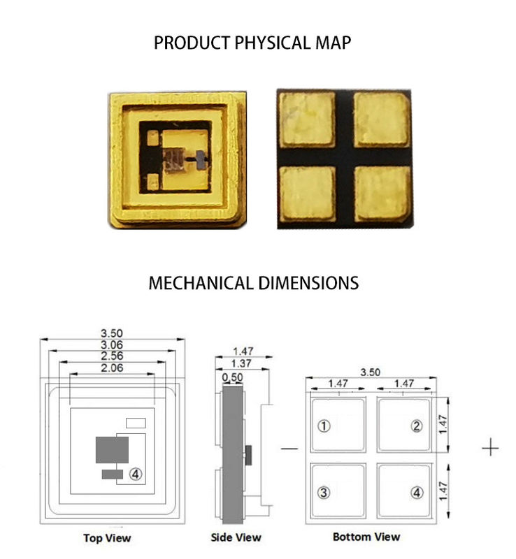 290nm 293nm 295nm UV LED Chips 300nm 305nm 310nm 315nm For Medical ...