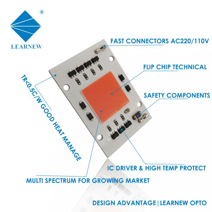 380-780nm LED COB Full Spectrum 50W Lumens Driverless COB LED