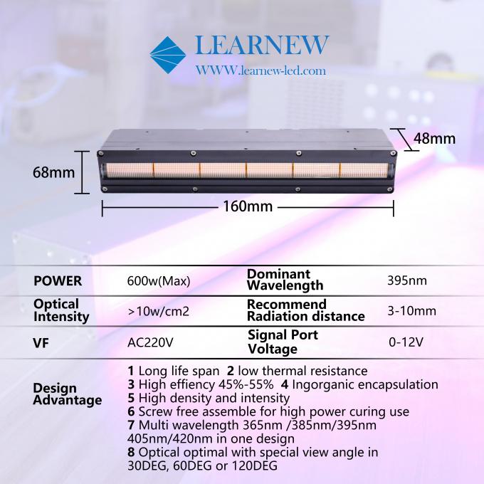 Super High Power UVA LED Curing System AC220V 600W 1200W 395nm 120DEG